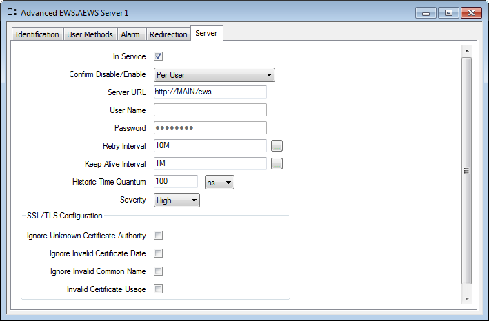 Advanced EWS Driver Guide - Configure the EcoStruxure Web Services Server